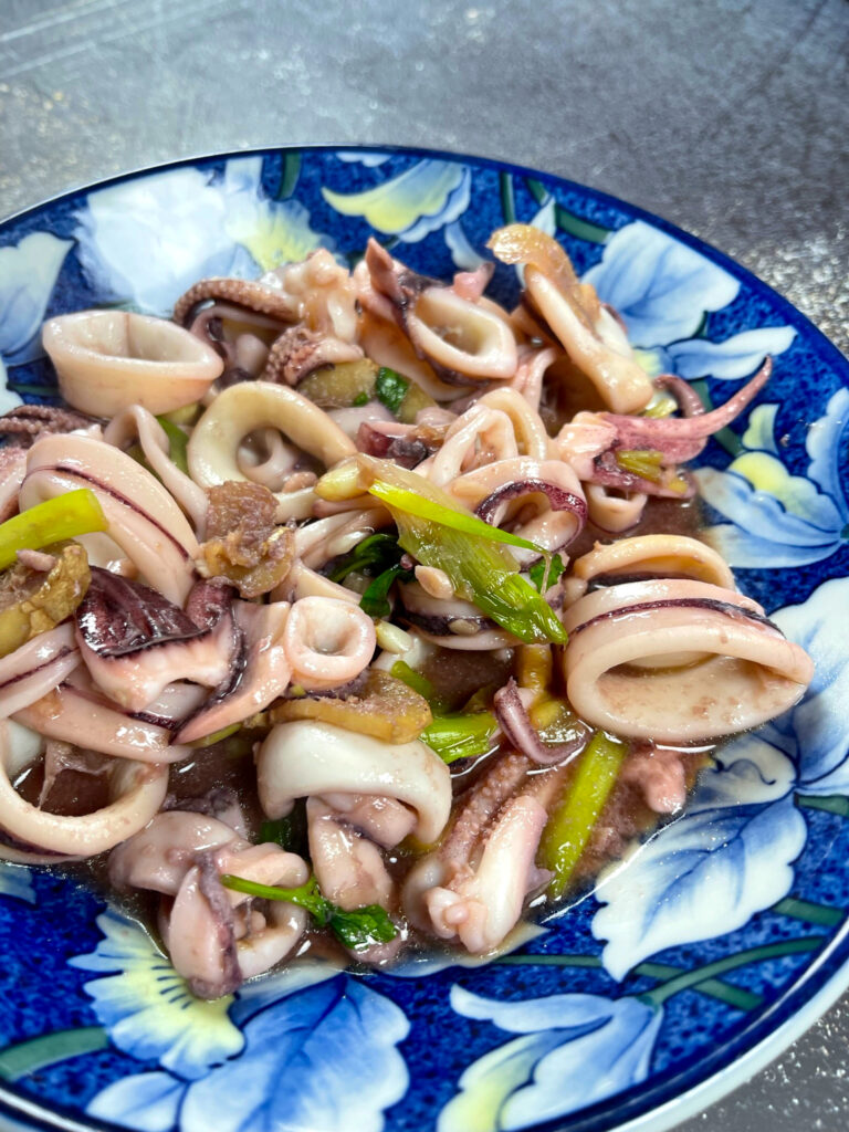 Squid Stir Fry with Ginger and Green Onions • Oh Snap! Let's Eat!