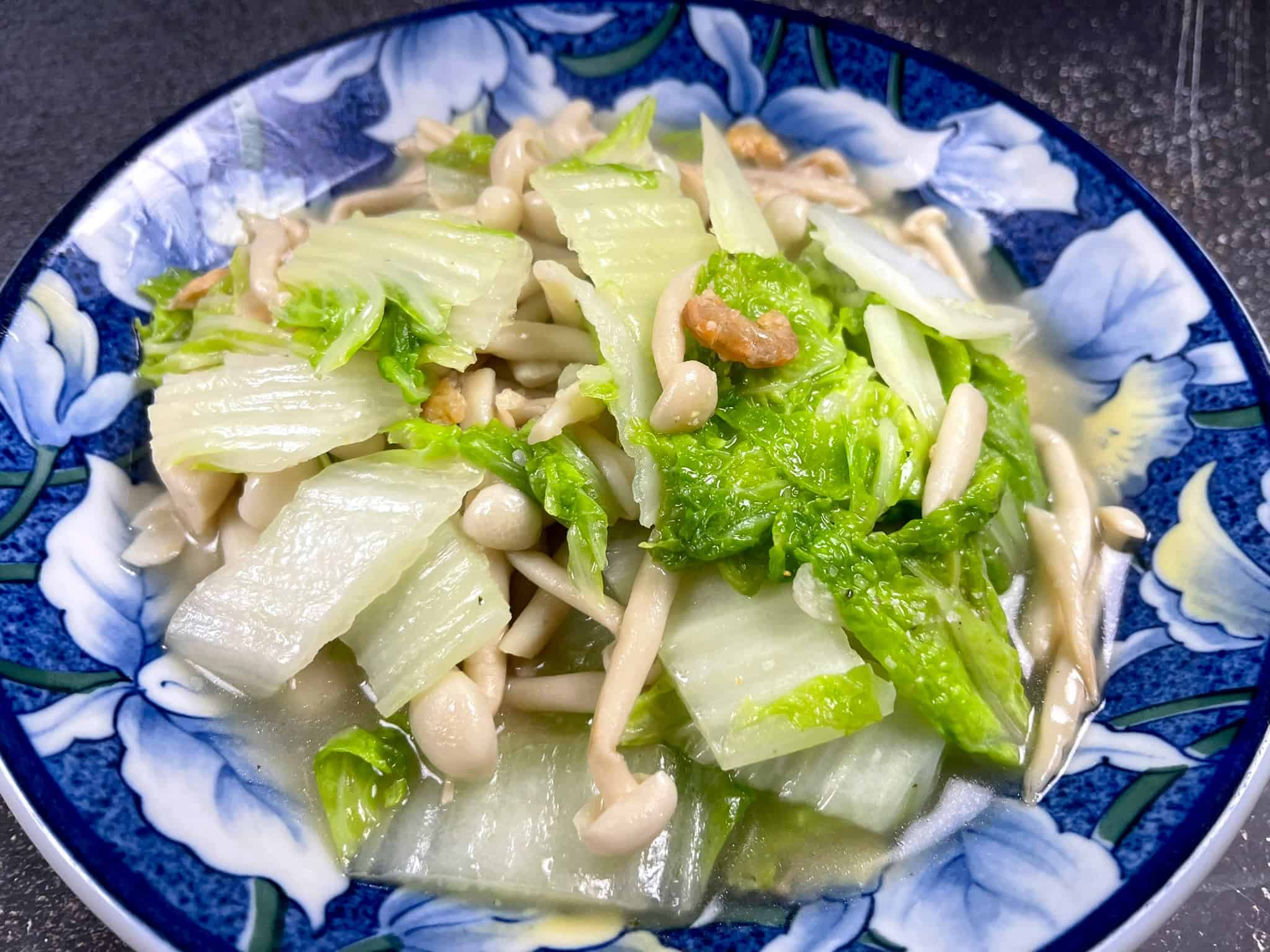 Napa Cabbage Stir Fry with Beech Mushrooms • Oh Snap! Let's Eat!
